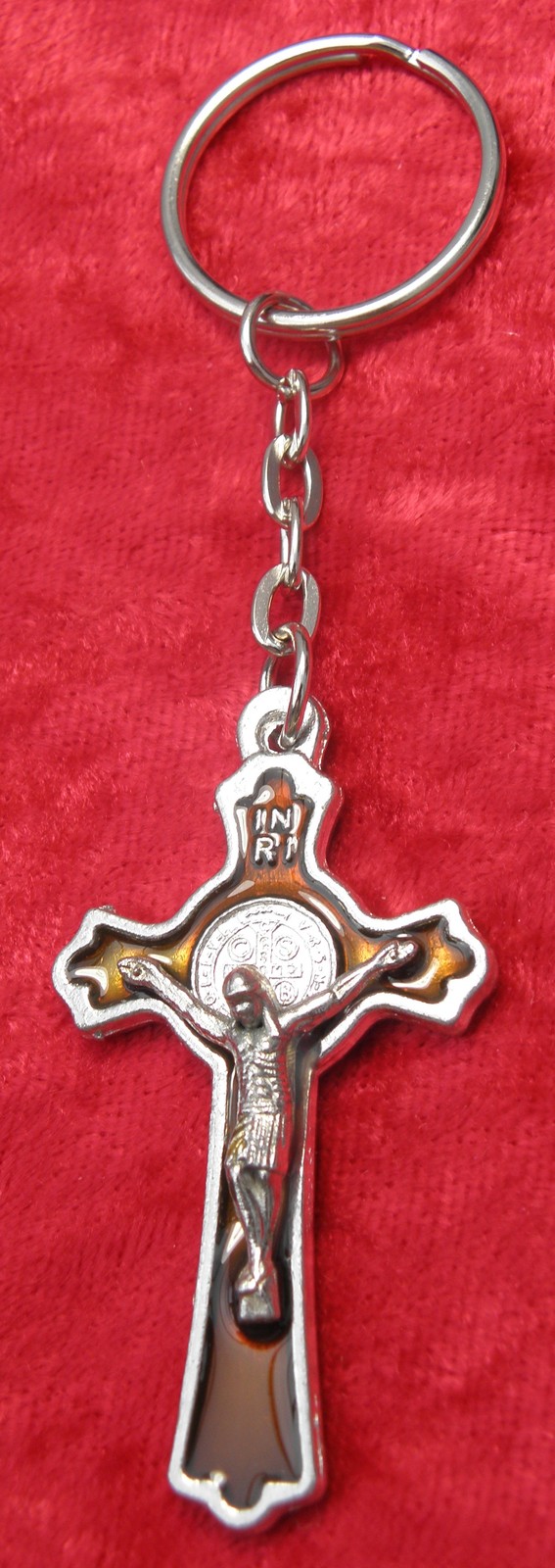 Brown Crucifix Keyring Holy Cross Key Ring Catholic | eBay UK