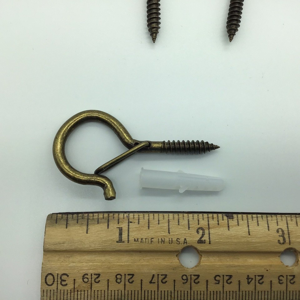 Oiled Metal Look 2” Inch Decorative Wall Snap Ring Hooks 12 w/plastic ...