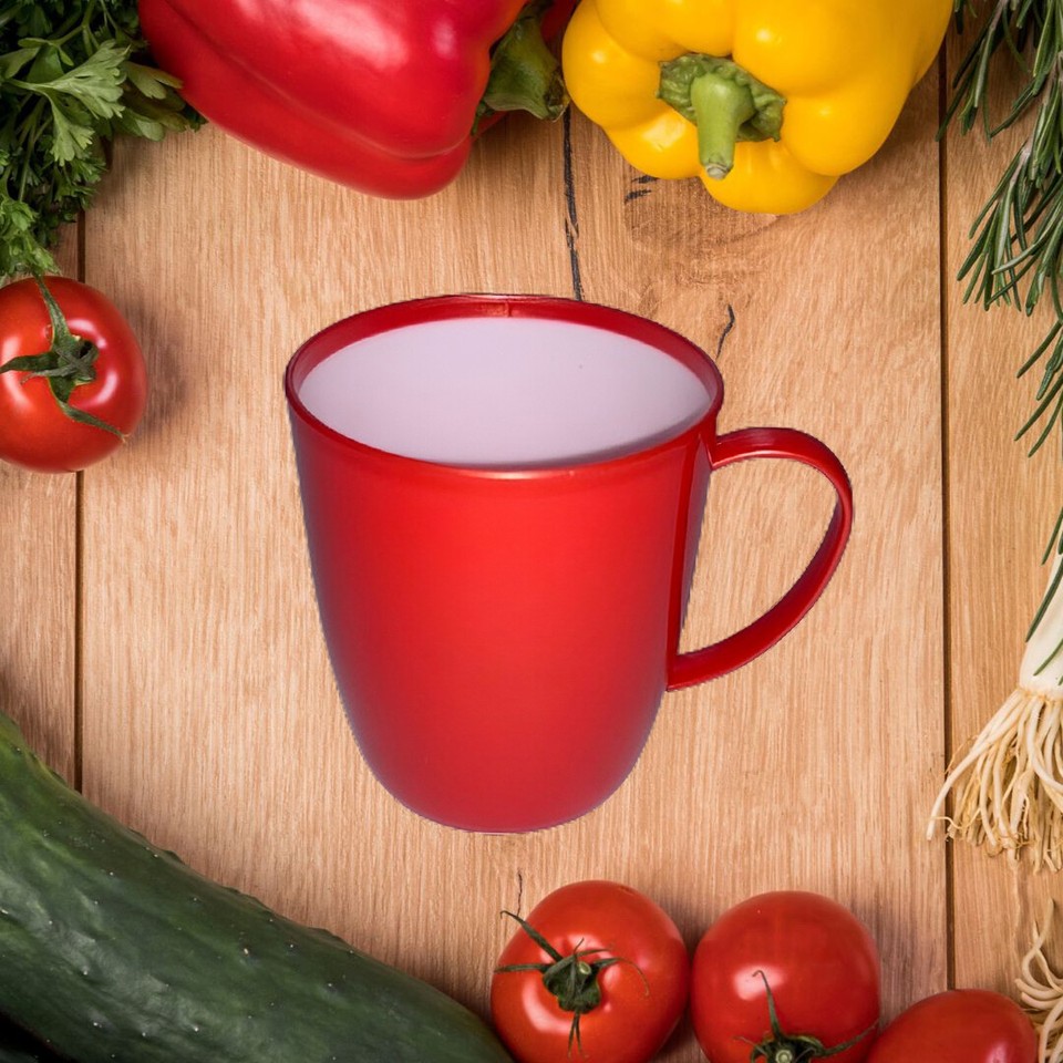 Plastic Mug with Handle Reusable Random Colour for Hot Drink Camping ...