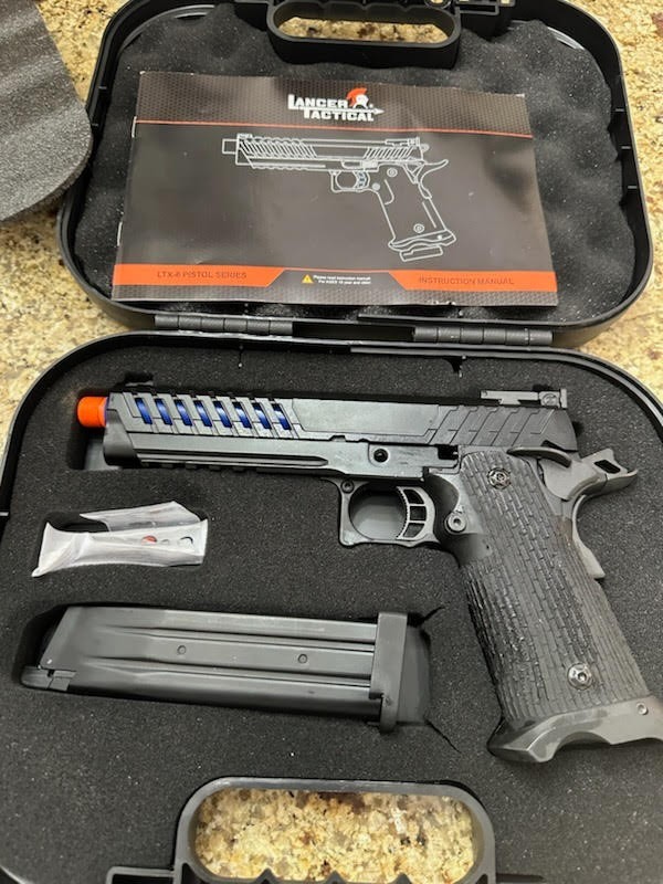 Lancer Tactical Knightshade Hi-Capa Gas Blowback Airsoft Pistol (Color ...