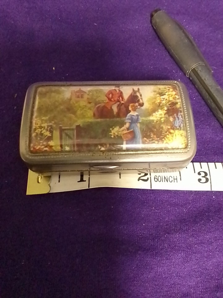 Vintage Decorative Metal Tin Snuff Box Horse Scene | eBay UK