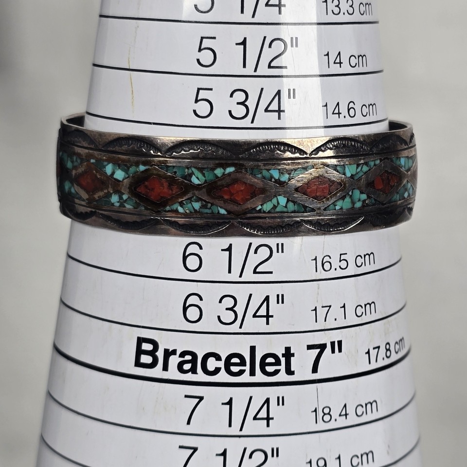 Charlie Singer Native Navajo Sterling Silver Cuff Bracelet Turquoise ...