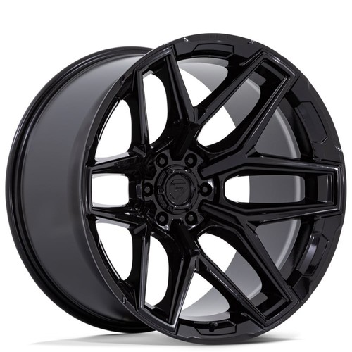 22x10" Fuel Wheels FC854 Flux 6 Gloss Black Off-Road Rims(4 pcs) (S03 ...