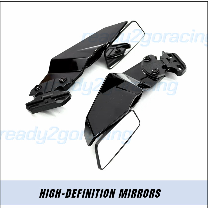 Glossy Black Complete Rearview Wing Mirrors for Kawasaki Ninja ZX6R ...