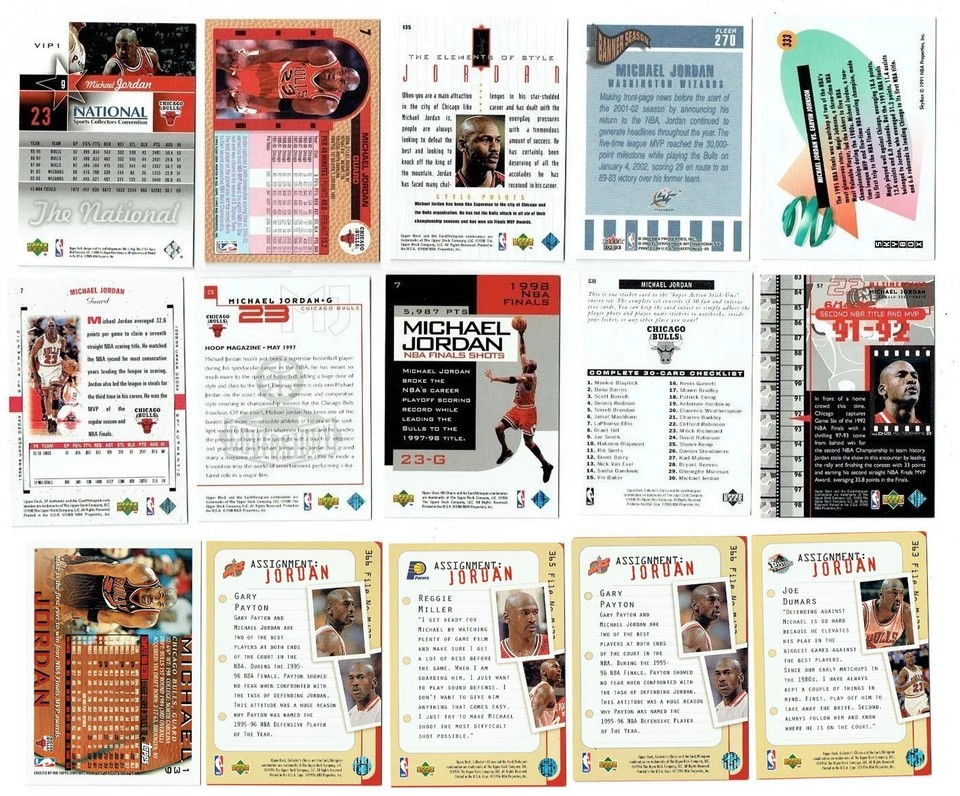 15 Card Lot Michael Jordan Basketball Cards 1998-99 SP 2005 UD The ...