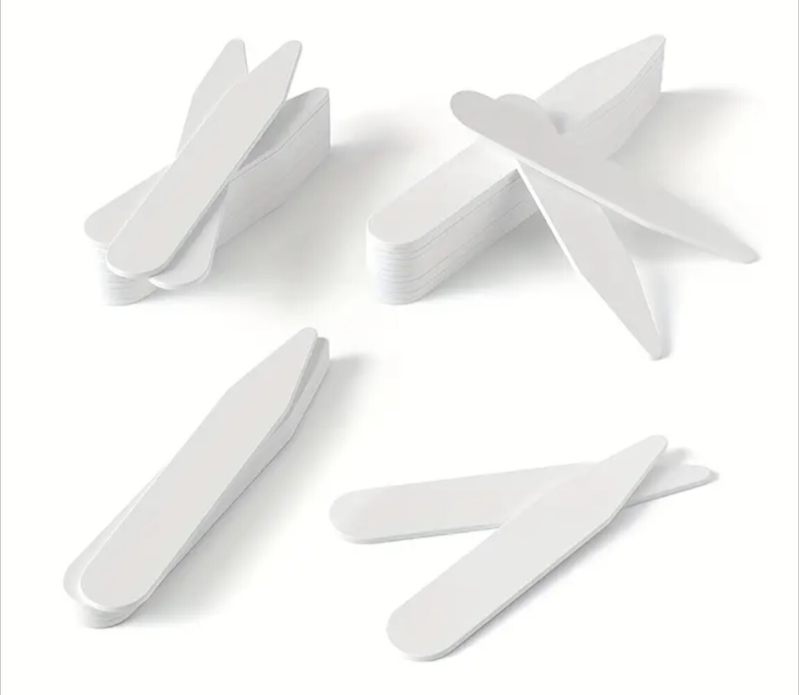 12 Pcs Collar Stiffeners Formal Men Shirt Bones Inserts Stays, Plastic ...