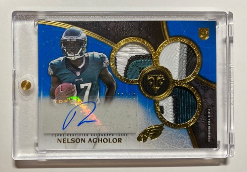 2015 Nelson Agholor Topps Gold Triple Threads Auto Autograph Patch RC ...