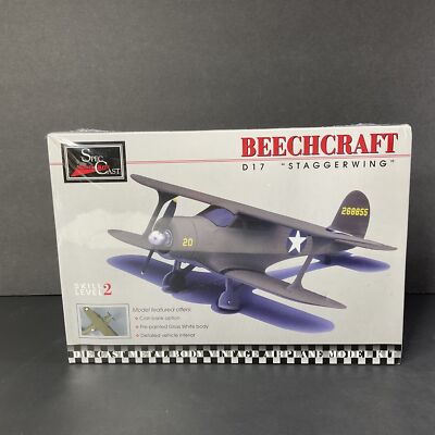 BEECHCRAFT Model D17 STAGGERWING Spec Cast Die Cast Metal NEW SEALED ...