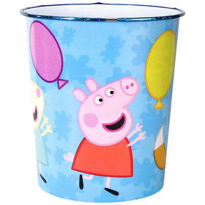 Peppa Pig Kids Waste Bucket Paper Bin Basket for Bedroom Desk Dustbin ...