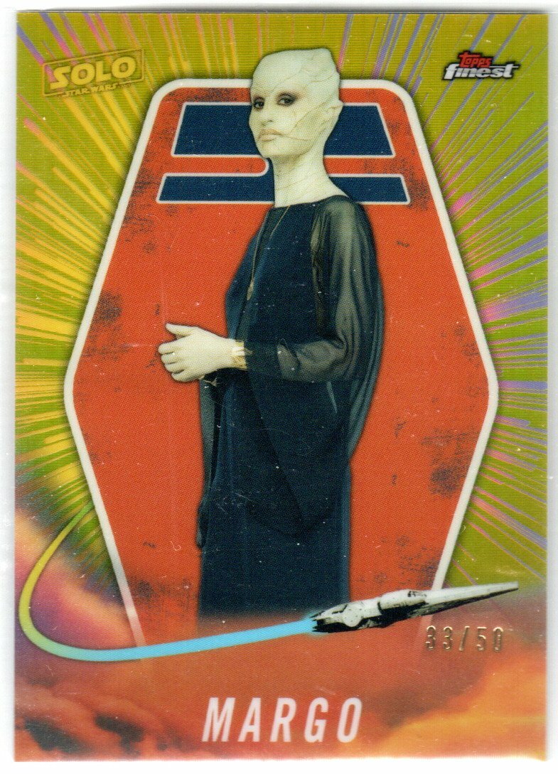 STAR WARS 2018 FINEST SOLO GOLD REFRACTOR PARALLEL SO-8 MARGO #D 33/50 ...