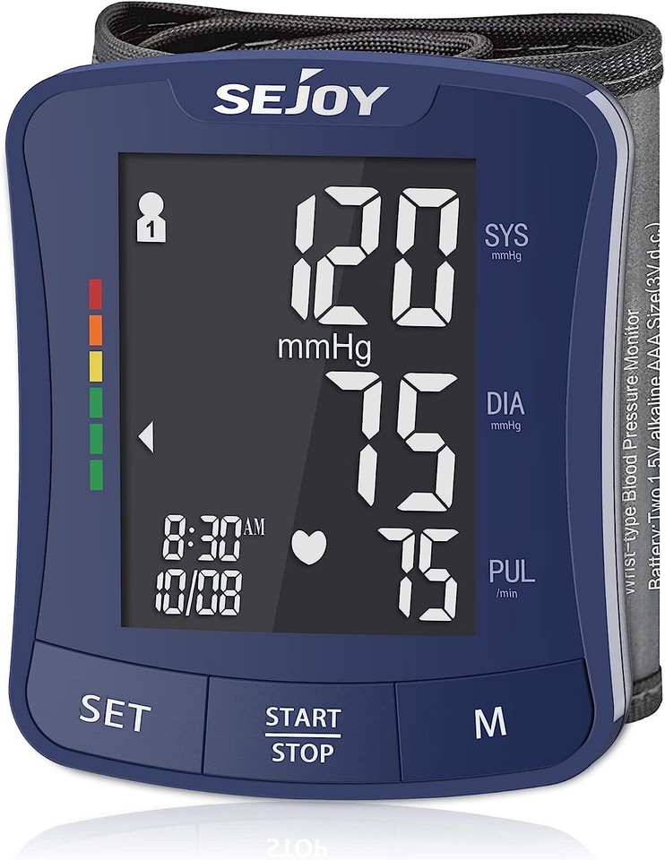 Digital Wrist Blood Pressure Monitor Automatic BP Machine Heart Rate ...