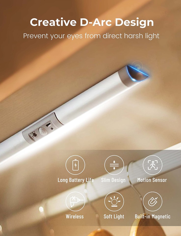 Automatic Closet Light Motion Sensor Lighting With Eyeprotection Design ...