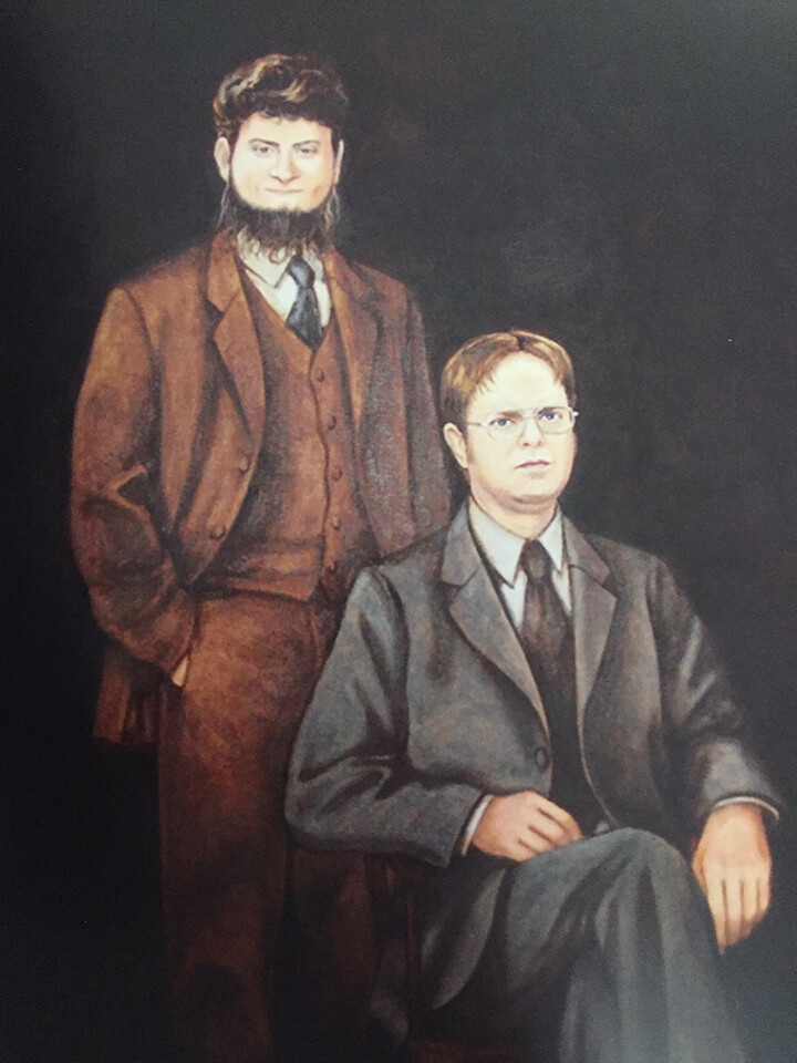 Dwight & Mose Schrute Portrait Poster 19" x 13" The Office Dunder ...