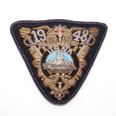 Vintage 1948 USNA US Naval Academy GOLD SILVER EAGLE Fabric PATCH Pin ...