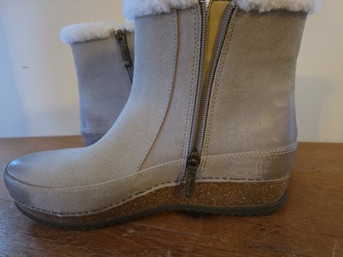 New Womens 10.5/11 Dansko Mitzy Stone Burnished Suede Booties Boots ...