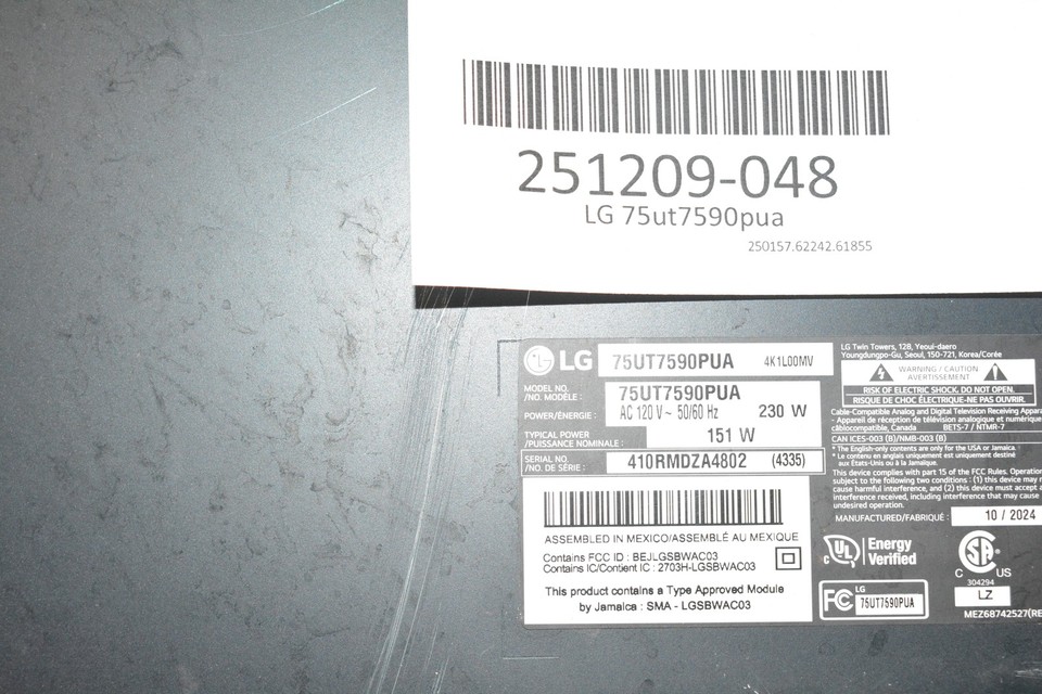LG 75UT7590PUA POWER BOARD EAX69501502 | eBay