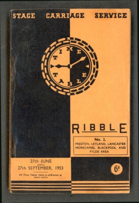 Ribble Stage Carriage Service Bus Timetable No 2 Preston Blackpool ...