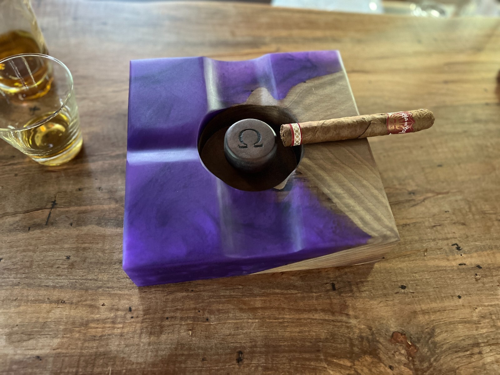 9" Luxury Hardwood Black Walnut and Epoxy Cigar Ashtray - One of a Kind ...