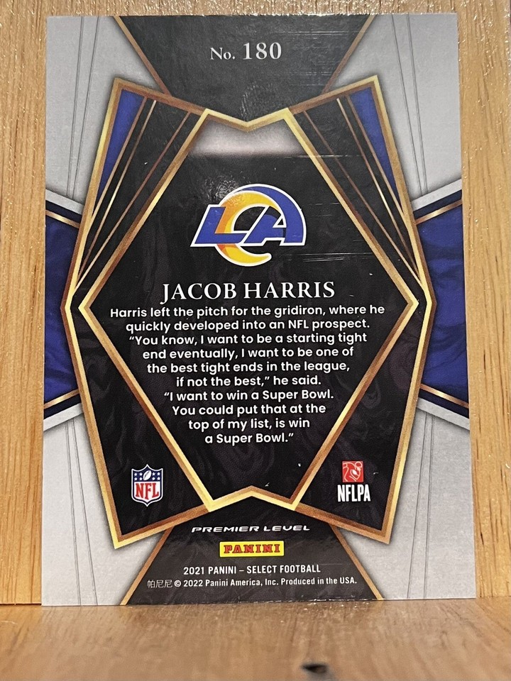 2021 PANINI JACOB HARRIS SELECT FOOTBALL PREMIER LEVEL RC #180 LA RAMS ...