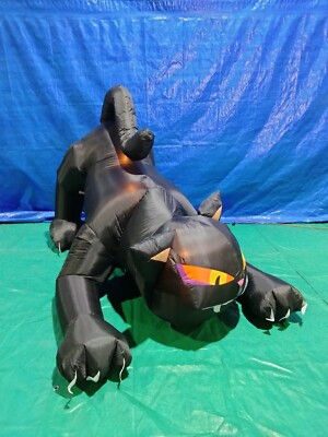 6' Gemmy Airblown Inflatable Animated Halloween Black Cat Turning Head ...