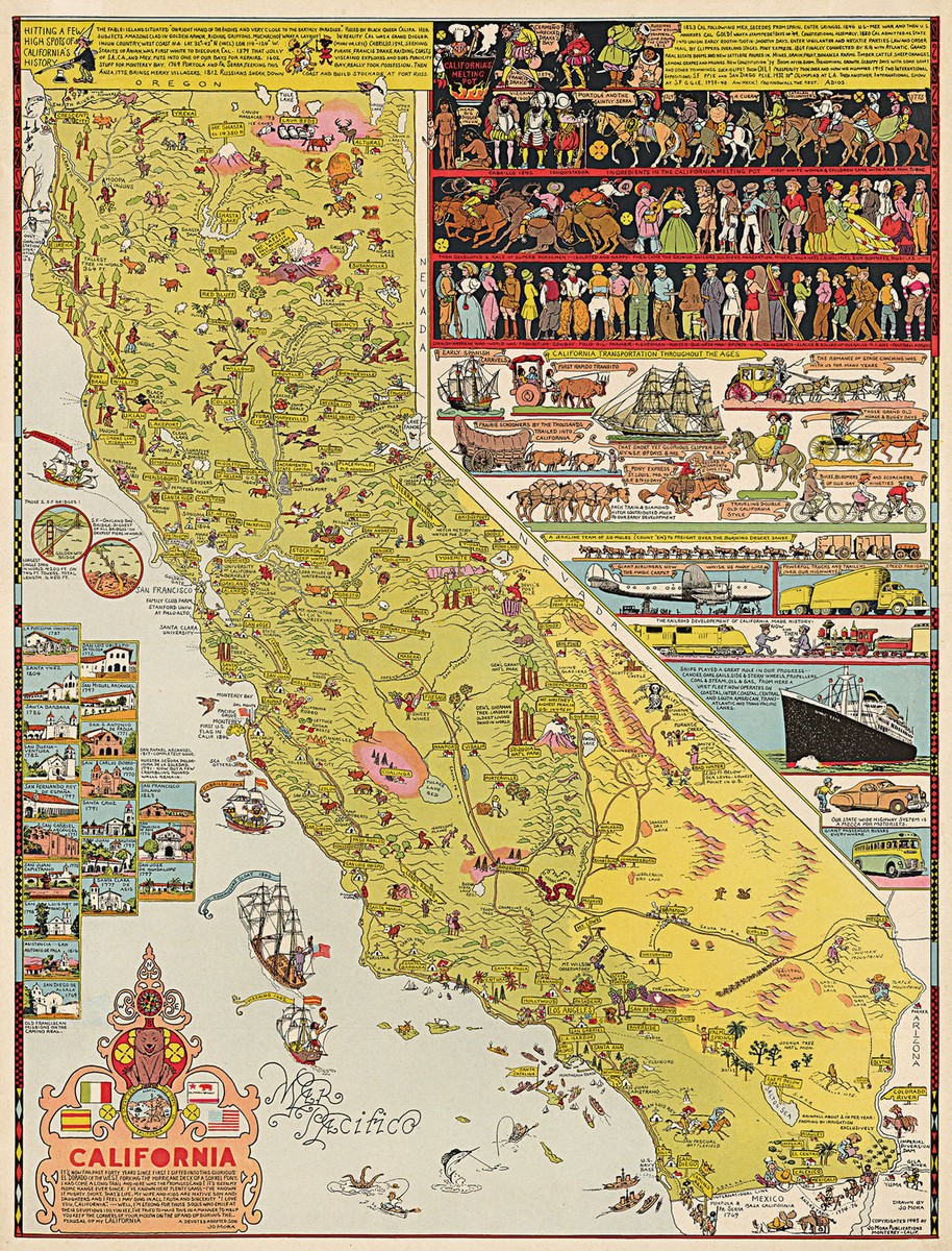 California Wall Map Premium Style By Marketmaps Mapsales
