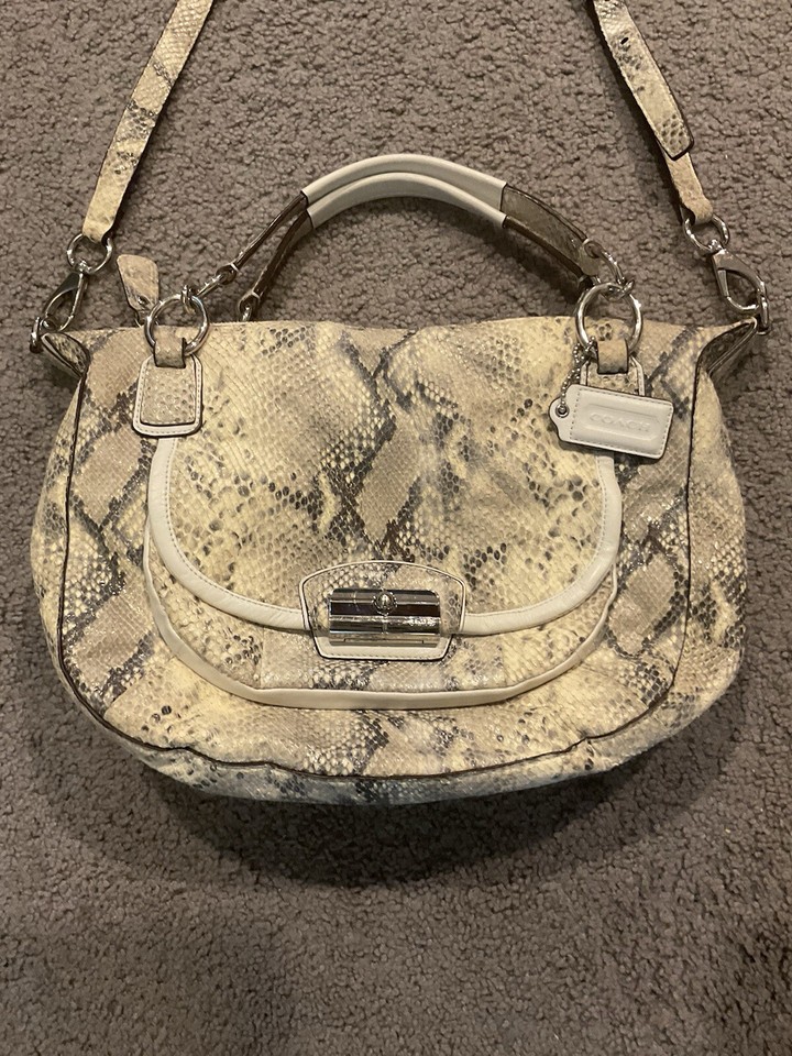 Coach Kristin Python Snakeskin Leather Shoulder Crossbody Tote Bag ...