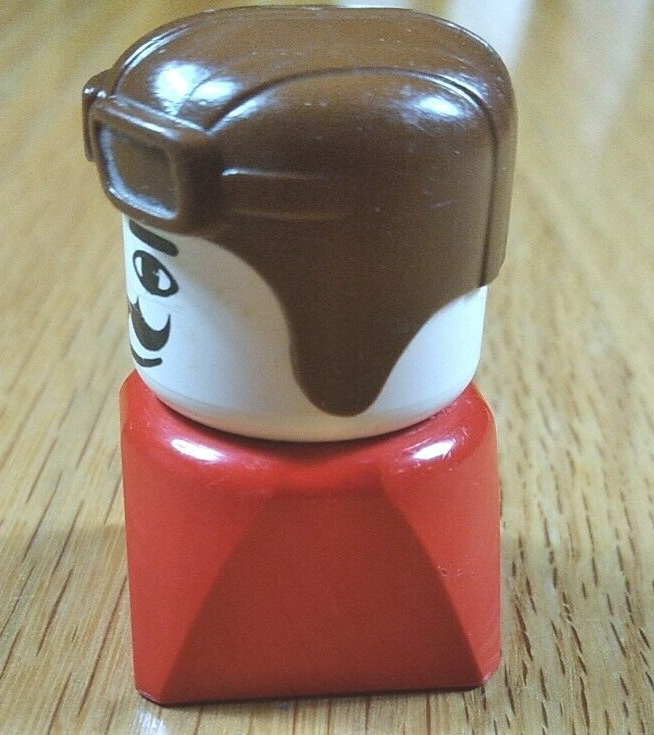 Vtg Lego Duplo AVAITOR w Glasses & Mustache Figure Square People ...