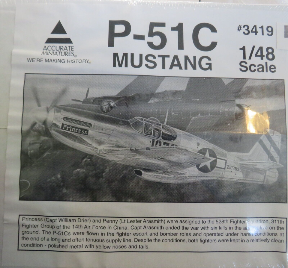 ACCURATE MINIATURES - P-51C Mustang 1:48 model #3419 B Sealed Rare | eBay
