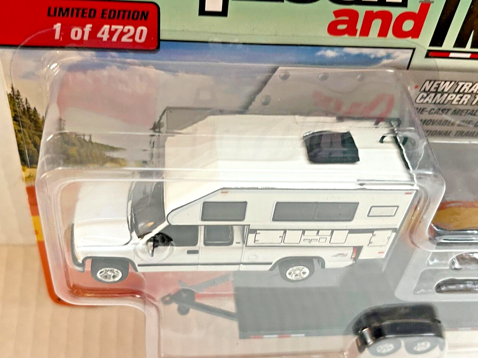 Johnny Lightning Truck & Trailer, Chevy PU / Slide-In Camper with Open ...