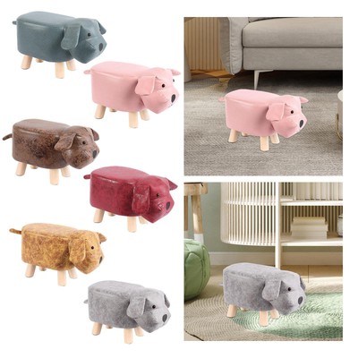 Animal Footstool Shoe Changing Stool Cartoon Sofa Footrest Upholstered ...