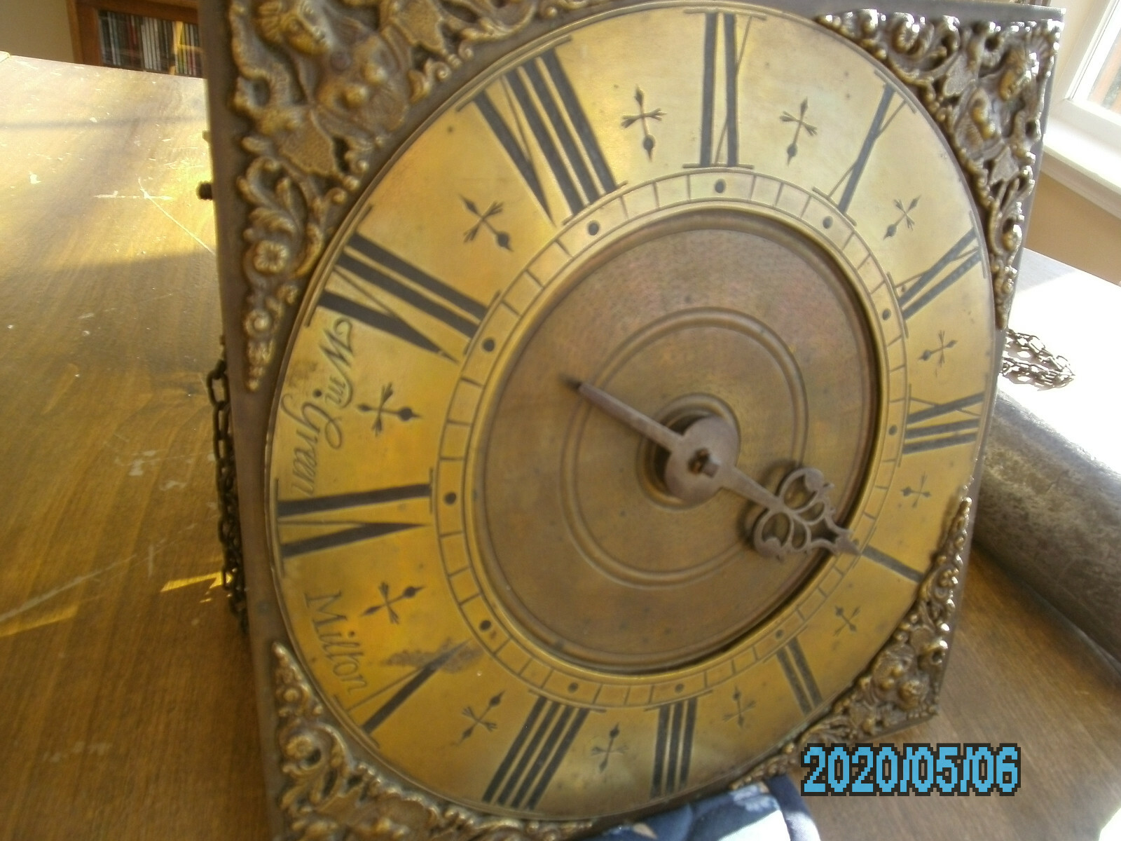 hoop spike Quaker time piece clock for grandfather case hang Wm.Green ...