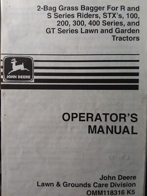 John Deere ALL Riding Lawn Garden Tractor Mower Two Grass Bagger Owners ...