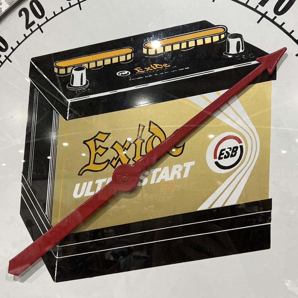 Vintage Exide Batteries Glass Front 18” Thermometer Original USA | eBay