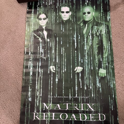 The Matrix Reloaded Movie Poster 22x34 S/S Kneau Reeves Laurence ...