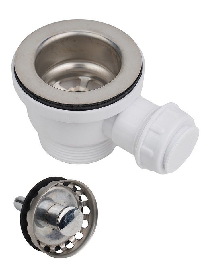 Stainless Steel 70mm PP Flange Fits Sink Mini Basket Strainer Waste Kit ...