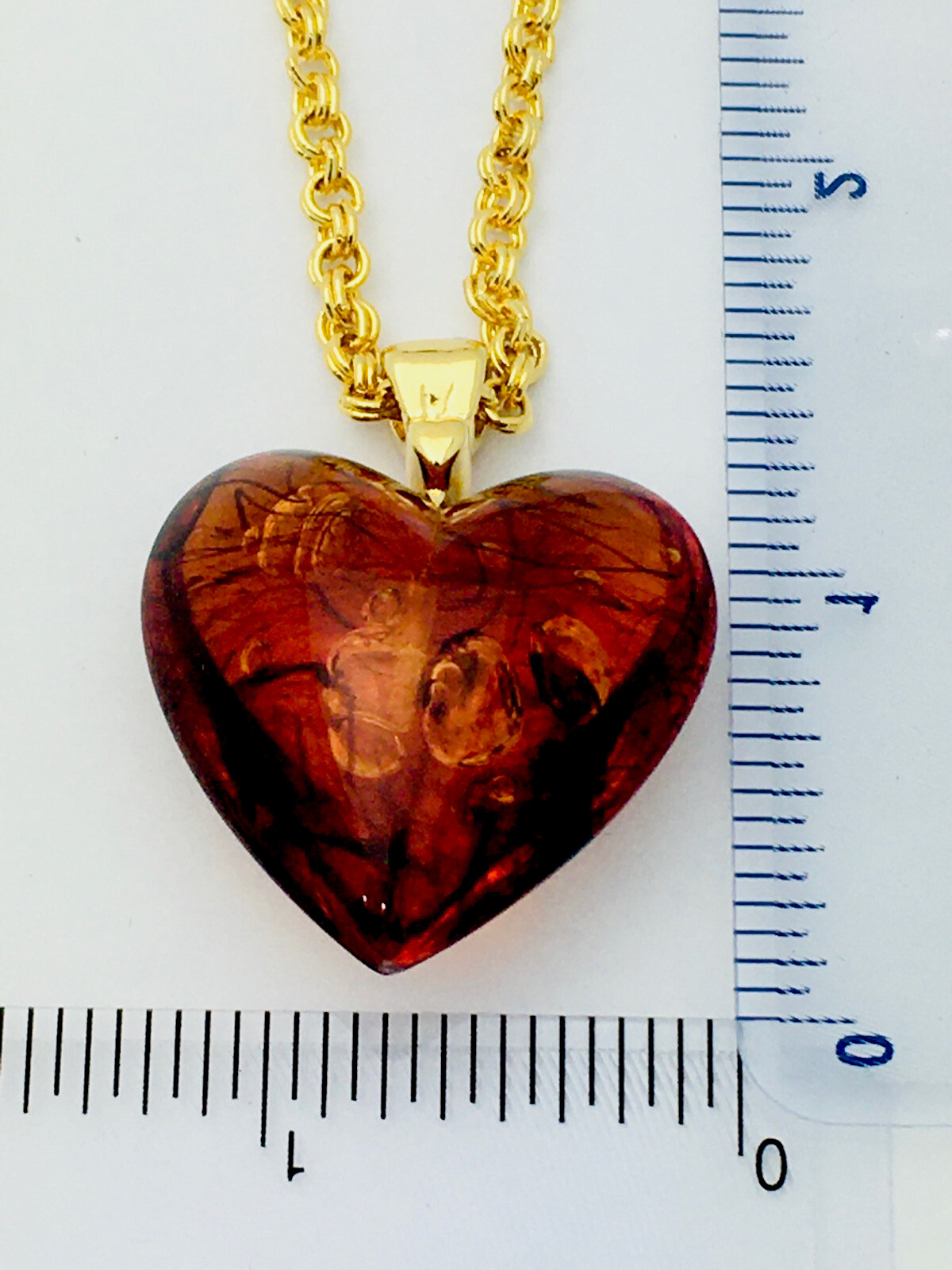 Vintage Gold Plated Faux Amber Heart Necklace 24” | eBay UK