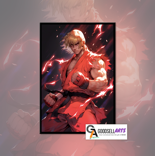 Ken Street Fighter Poster | SF6 Ken Masters print Video Game decor ...