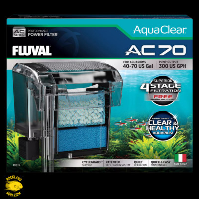 FLUVAL Aquaclear AC70 Power Filter Included Filter Media 40 - 70 US ...