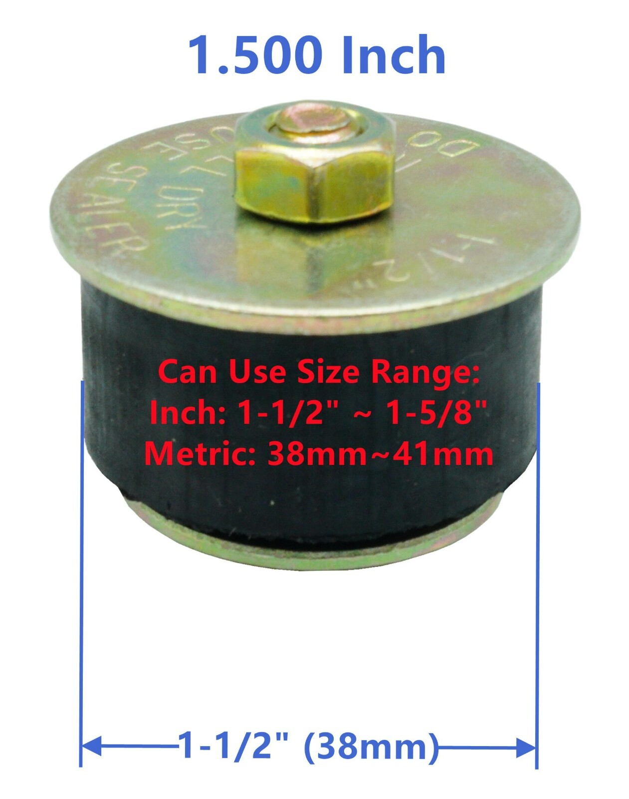 2 pcs Neoprene Expansion Plug (1-1/2" to 1-5/8" ) 38mm -41mm Freeze ...