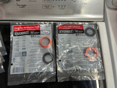 NEW 2-pack lot Everbilt 3/4" inch Dielectric Union Rebuild Kit 1000 044 ...