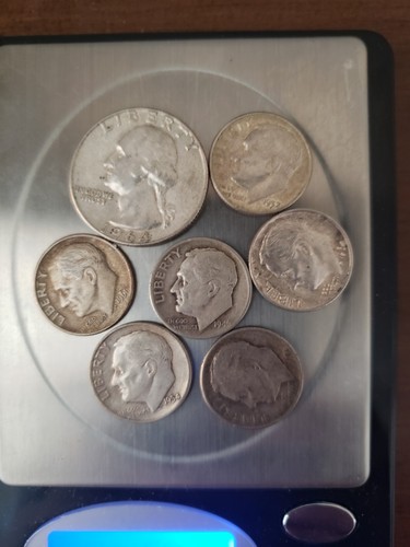 Junk Silver Dimes - Lot of 6 plus one 1964 Quarter. | eBay