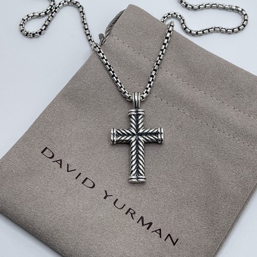 David Yurman Sterling Silver Chevron Cross Pendant & Chain 20” | eBay