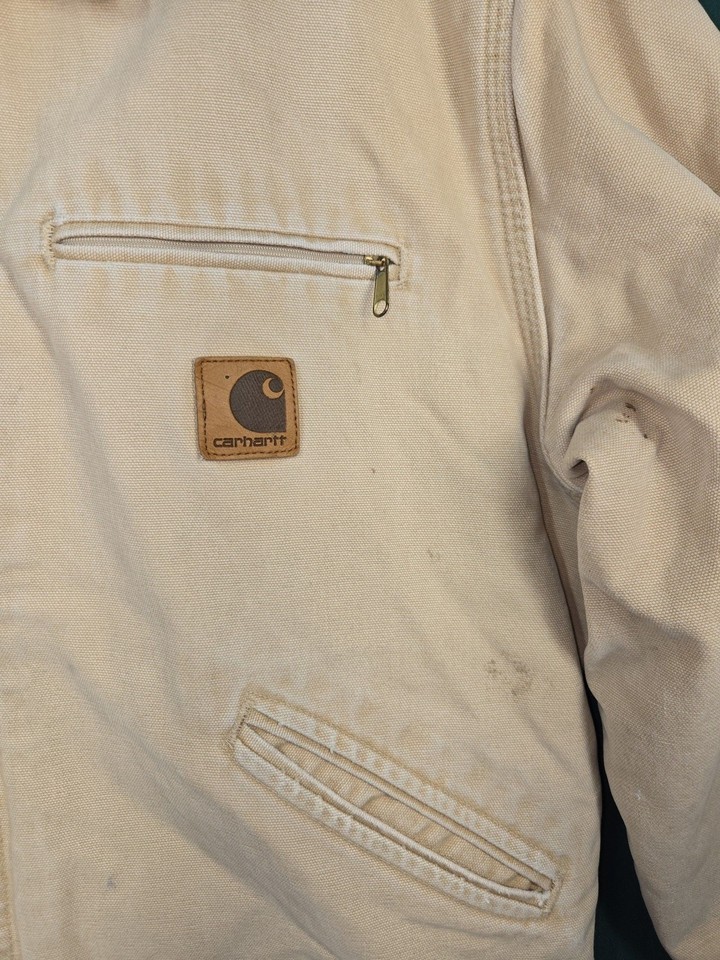 Vintage Distressed Carhartt Detroit Jacket Blanket Lined Thrashed Faded ...