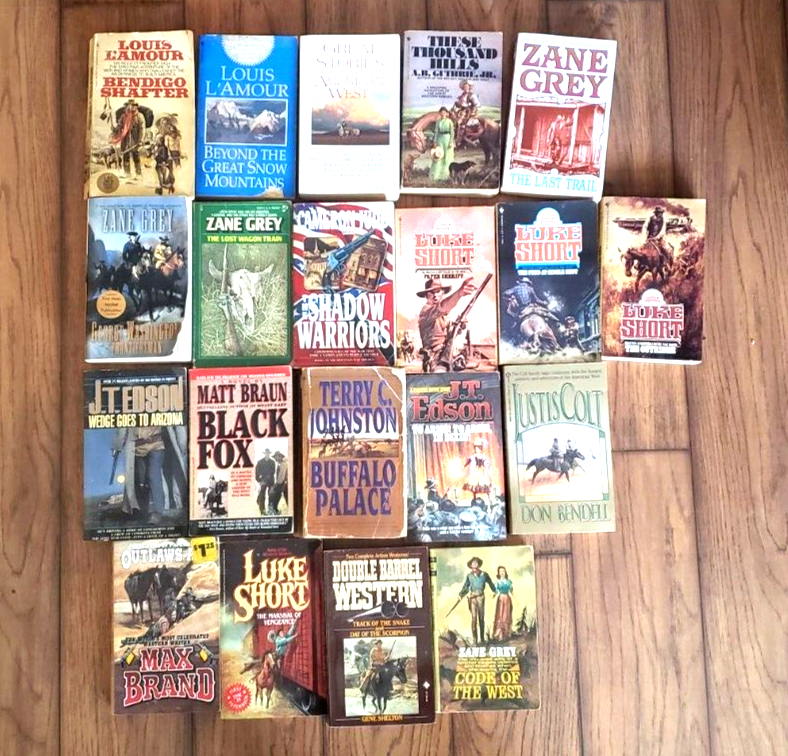 20 Western Paperbacks-Zane Grey, Louis L'Amour, Luke Short, JT Edson ...