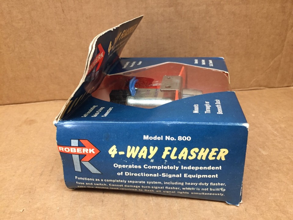 1960s ROBERK #800 VINTAGE 4-WAY EMERGENCY HAZARD FLASHER TESTED WORKS ...
