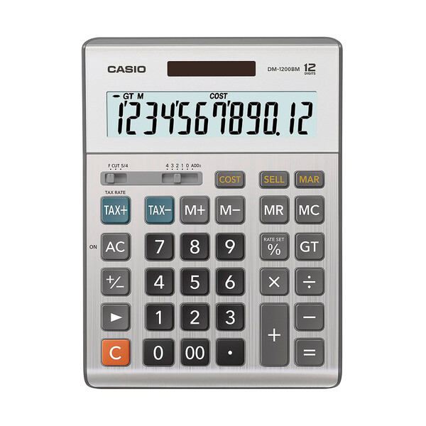 Casio Dm-1200Bm 12-Digit Extra-Large-Display Calculator Ciodm1200Bm ...