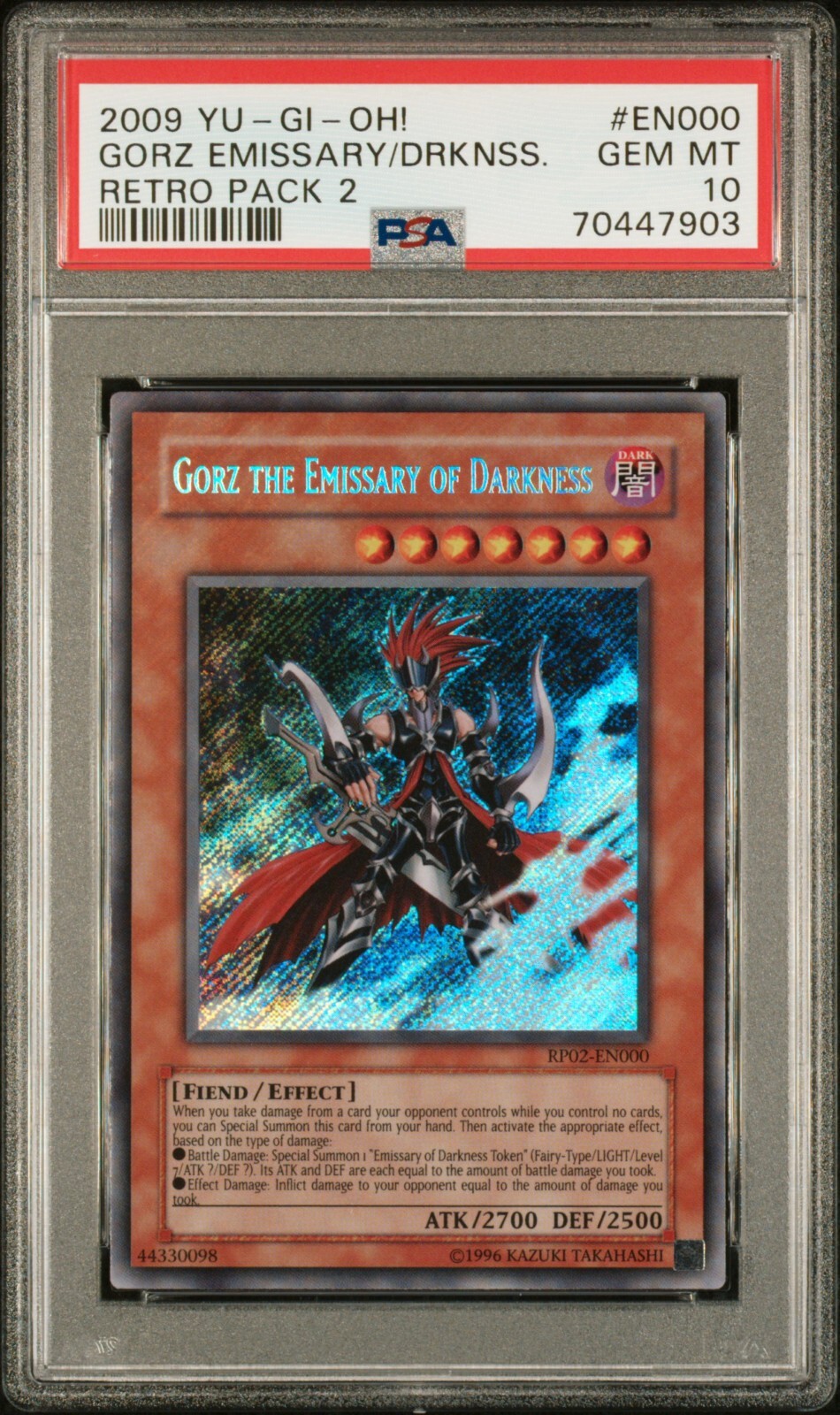 Yu-Gi-Oh! Retro Pack 2 Gorz The Emissary Of Darkness Unlimited PSA 10 ...
