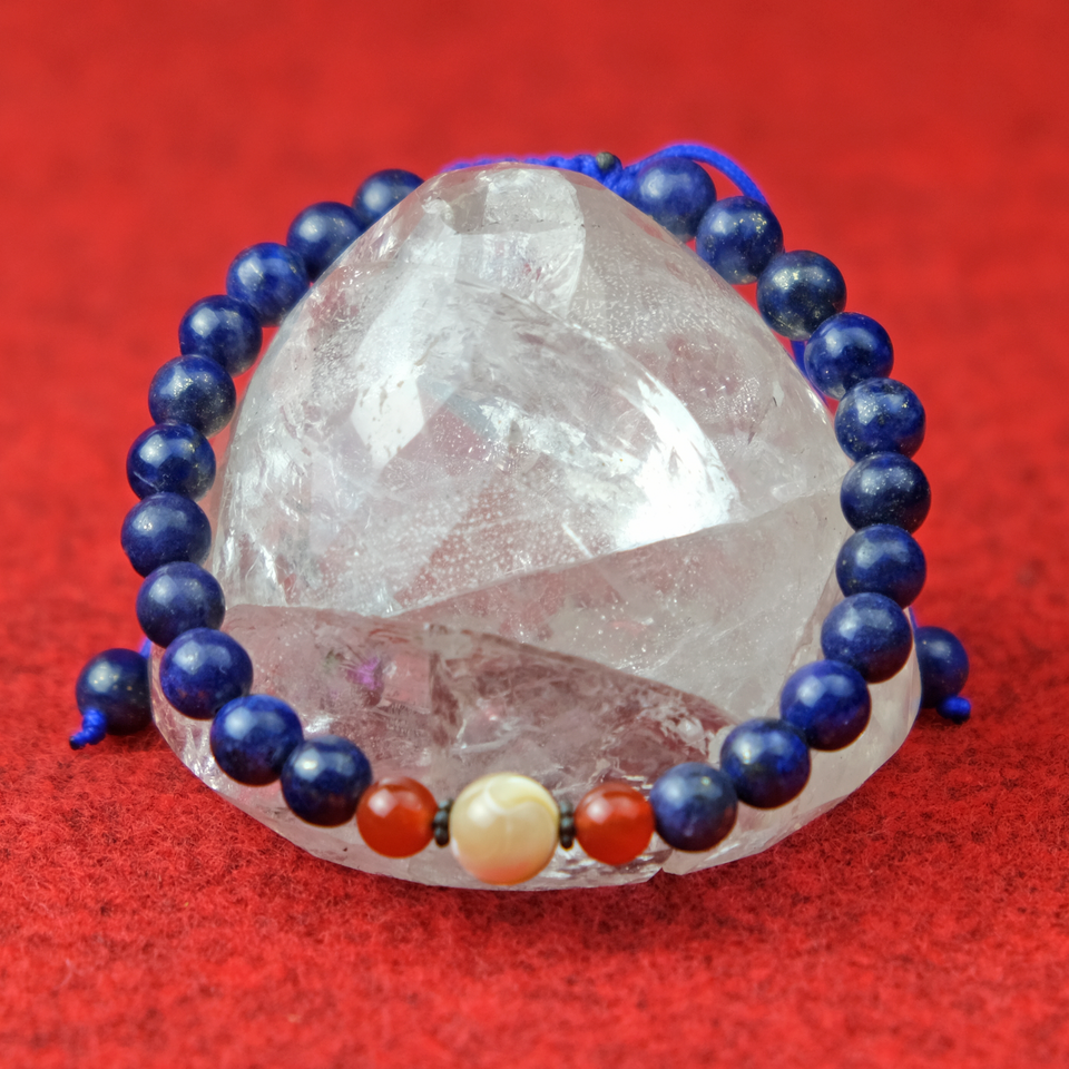 Bracelet Pearls Lapis Lazuli 0 9/32in Carnelian Gemstone Blue Red ...