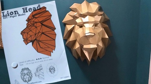 Papercraft World DIY PAPER MODEL LION 23.2" HIGH, 17.7" WIDE, 11.8 ...