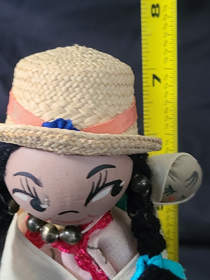 Ecuadorian Handmade Doll Mom Baby Hat Folk Art Traditional Outfit South ...